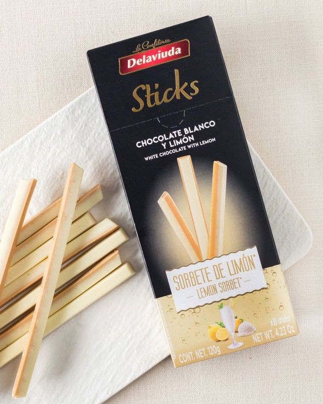 Compra Online Sticks Palitos Chocolate Blanco y Limón Delaviuda 120 GRS ...